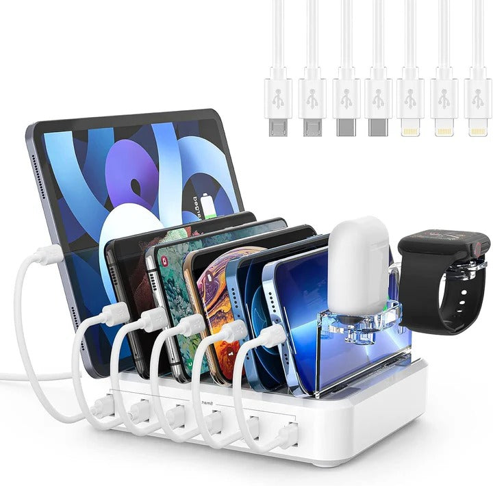 Multiple Device Charging Station Organizer with Fast USB Charging – Obsetic